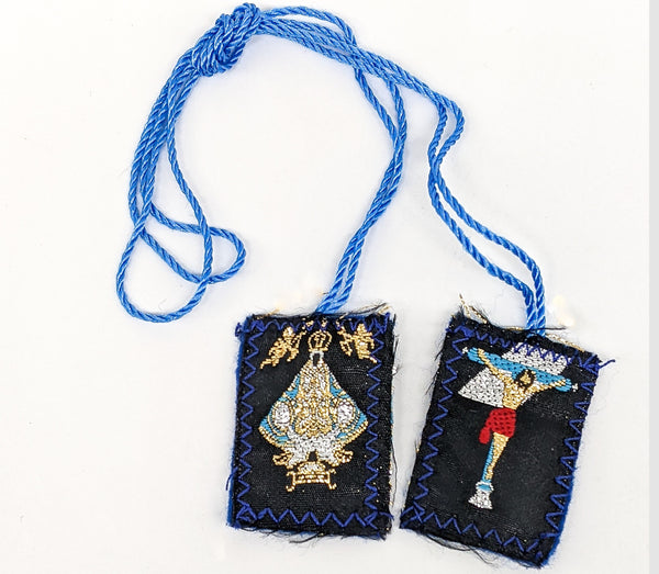 Jesus and Virgin Mary Blue/Black Scapular – Bazar Mayan